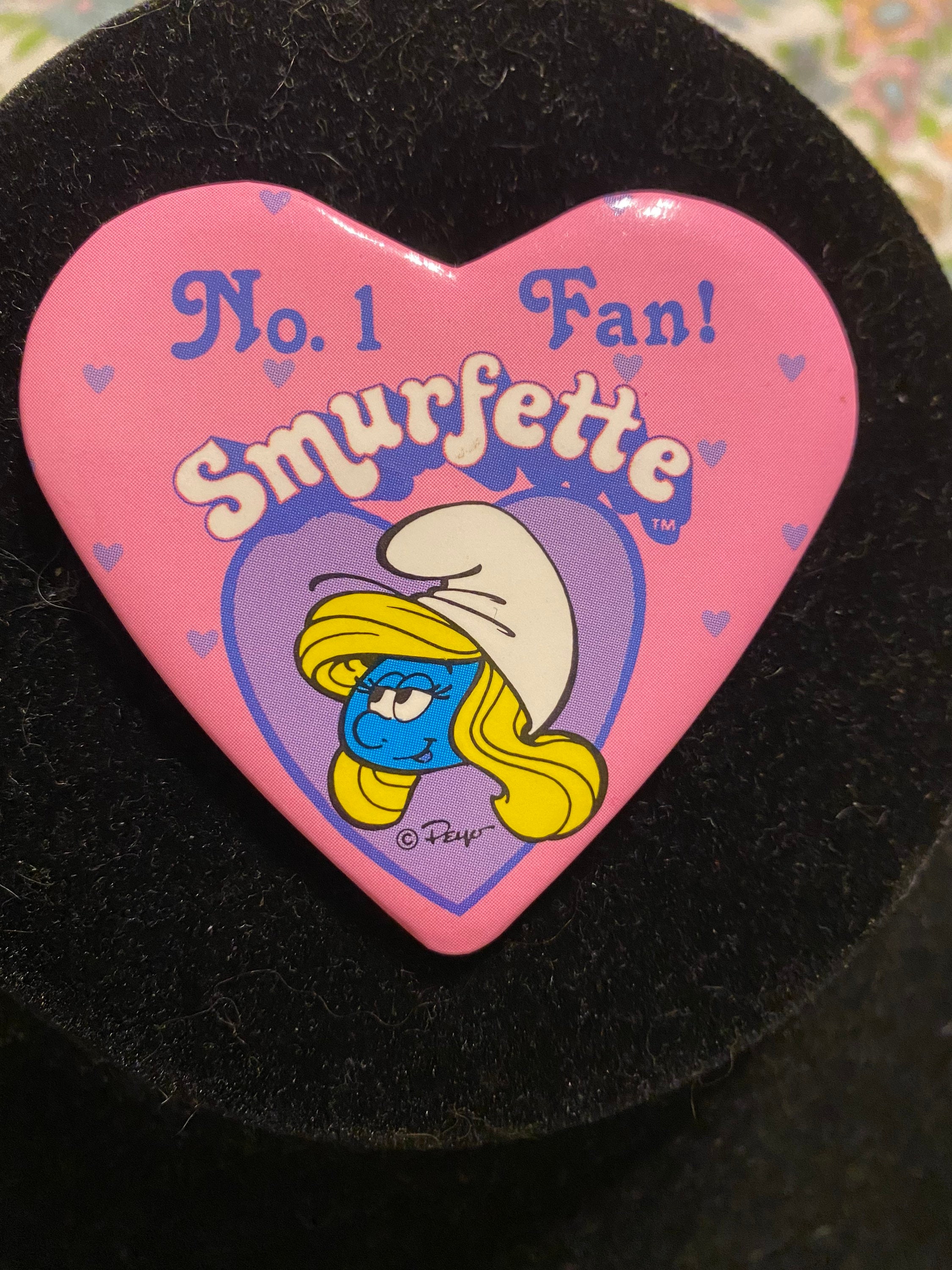 Vintage 80s Peyo No. 1 Fan Smurfette Smurf Pink Purple Heart - Etsy