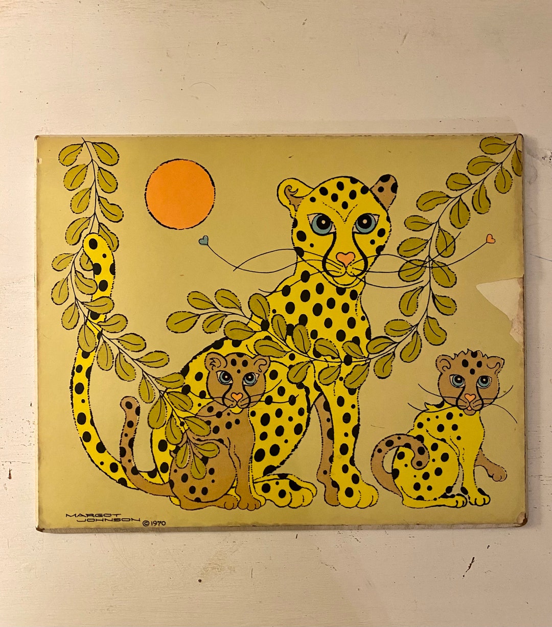 Super Groovy 1970 Margot Johnson Cheetah Leopard Wall Decor Astrology ...