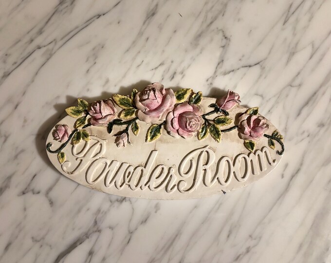Cottagecore Powder Room Ceramic Wall Hanging Shabby Chic Country ...