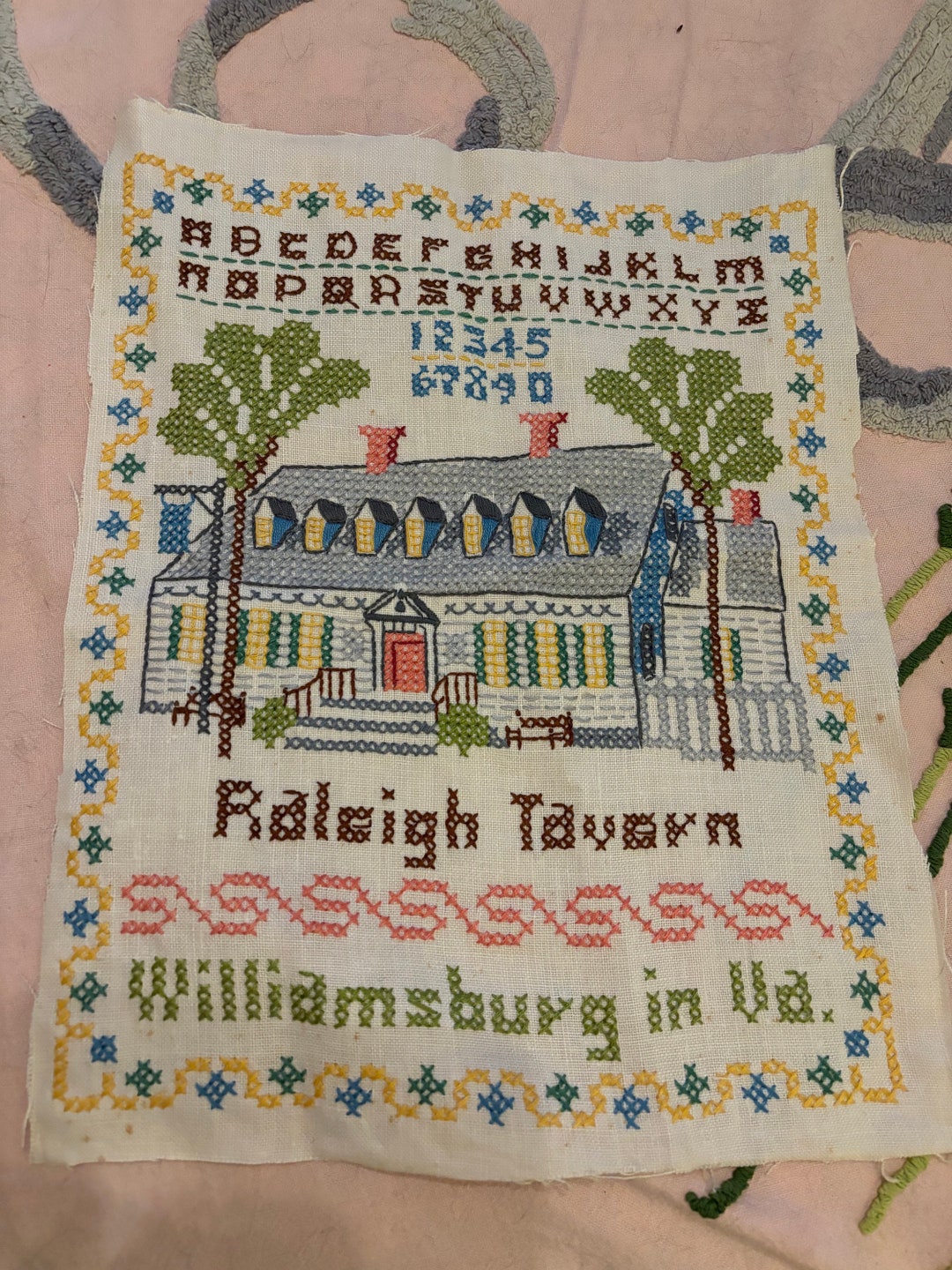 Colonial Williamsburg Cross Stitch Sampler Raleigh Tavern Cross Stitch ...