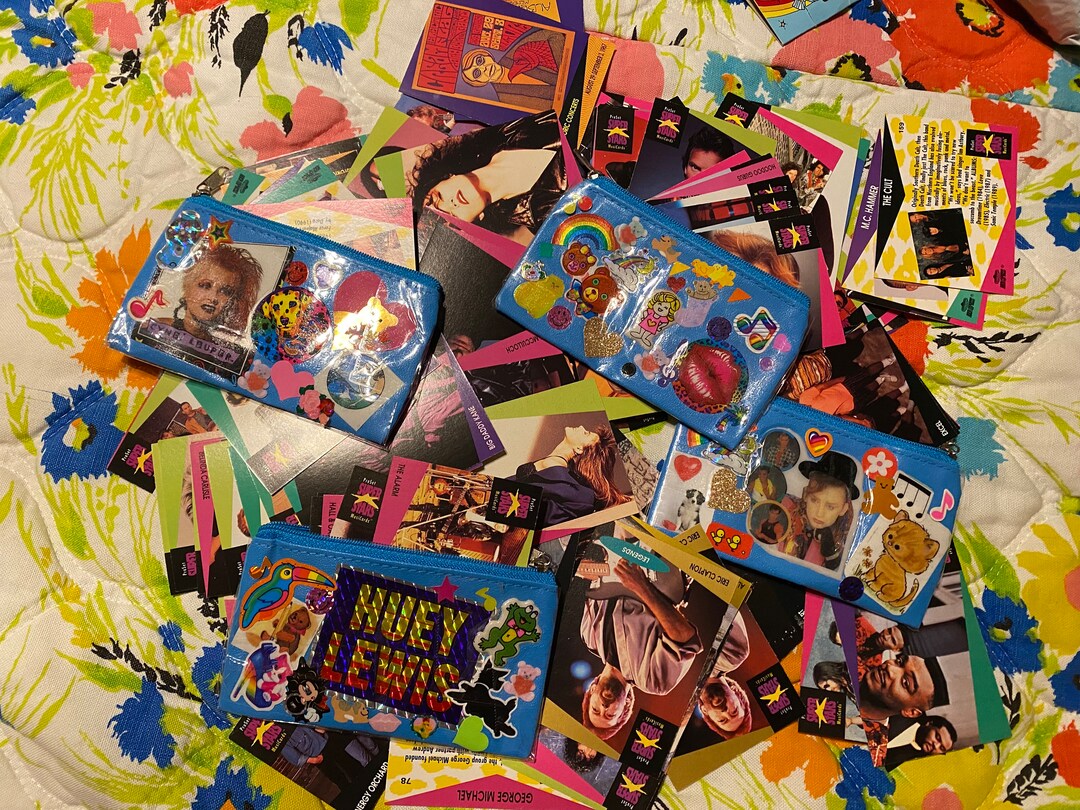 Quirky Upcycled 80s Coin Purse Vintage Stickers W 12 Random 80s 90s 00s ...