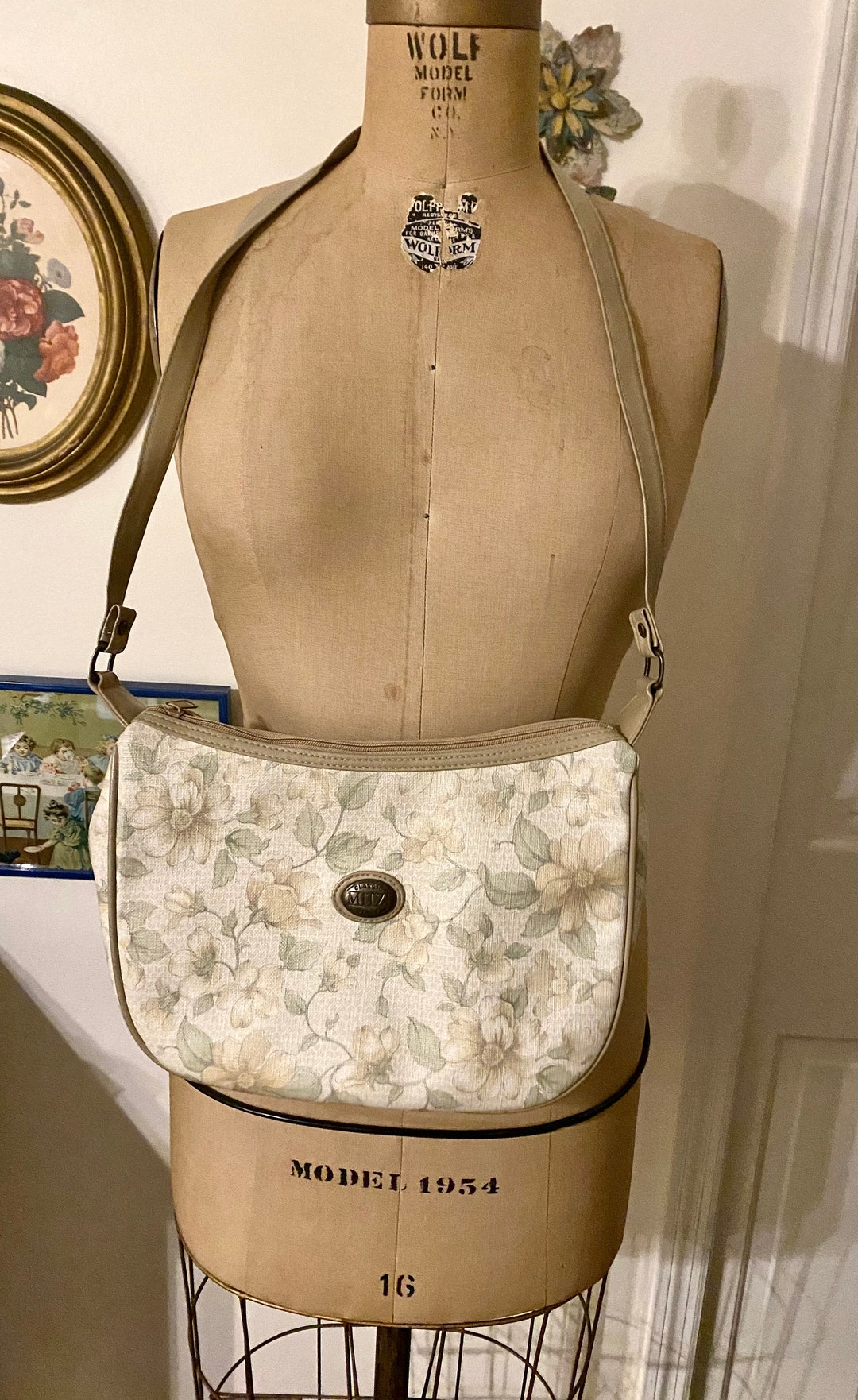 Vintage 80s 90s Mitzi Classic Mitzi Style Floral Faux Leather Purse ...