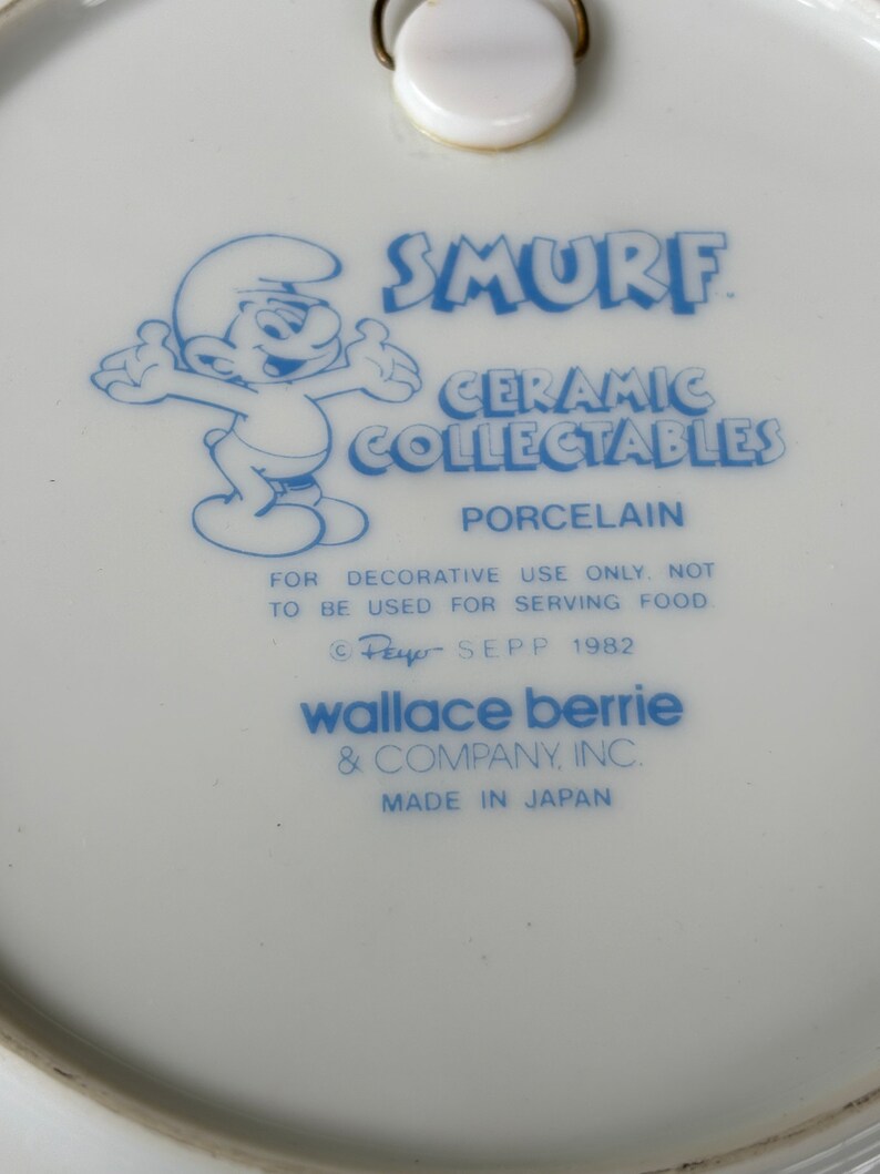 Retro Smurf Porcelain Collectible Plate Hot Air Balloon Have a Smurfy ...