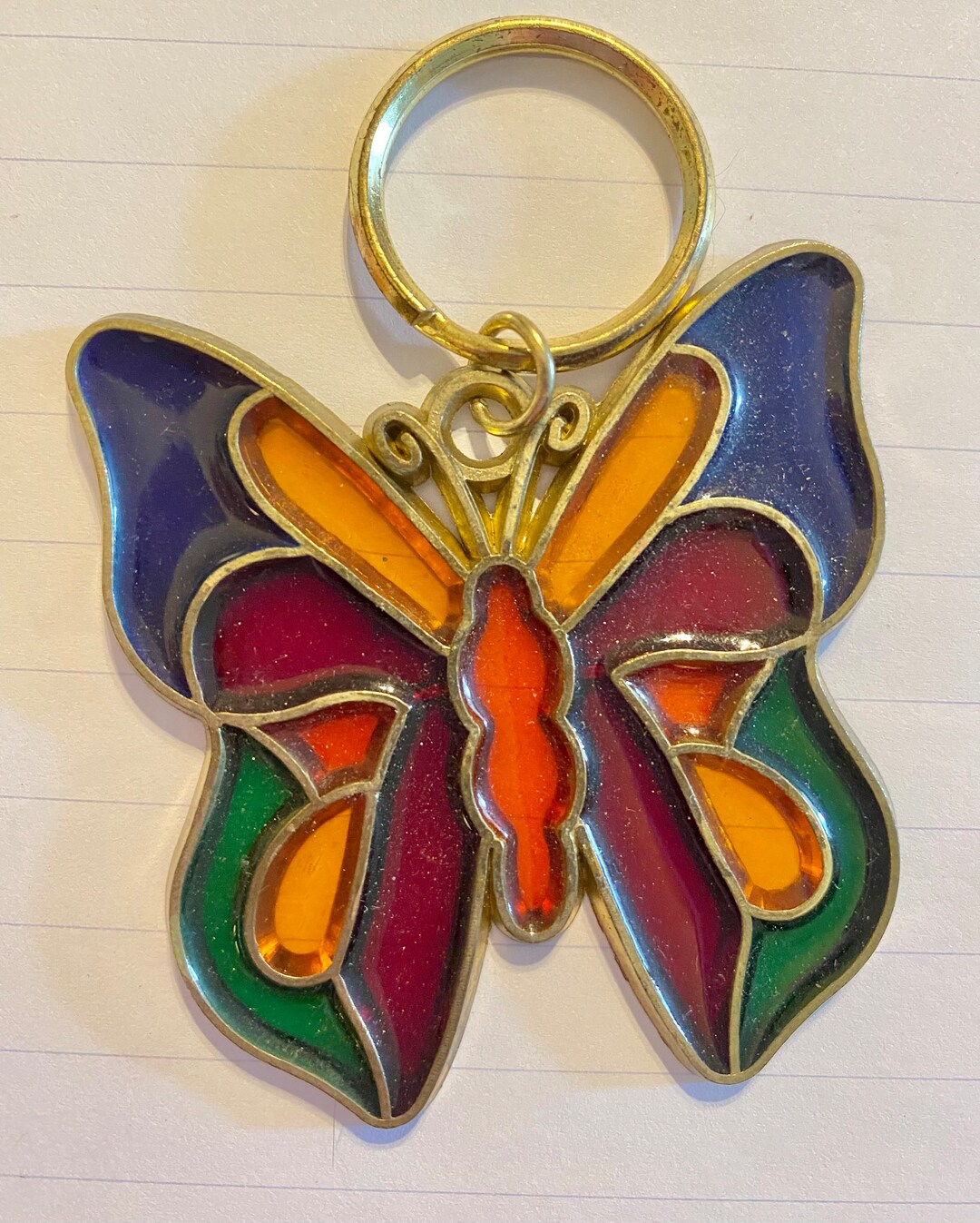 Vintage 70s Glass Butterfly Rainbow Key Chain Sun Catcher - Etsy