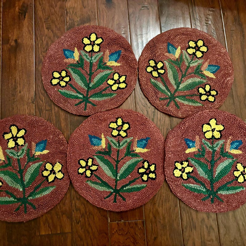 Hooked Chair Pads - Etsy