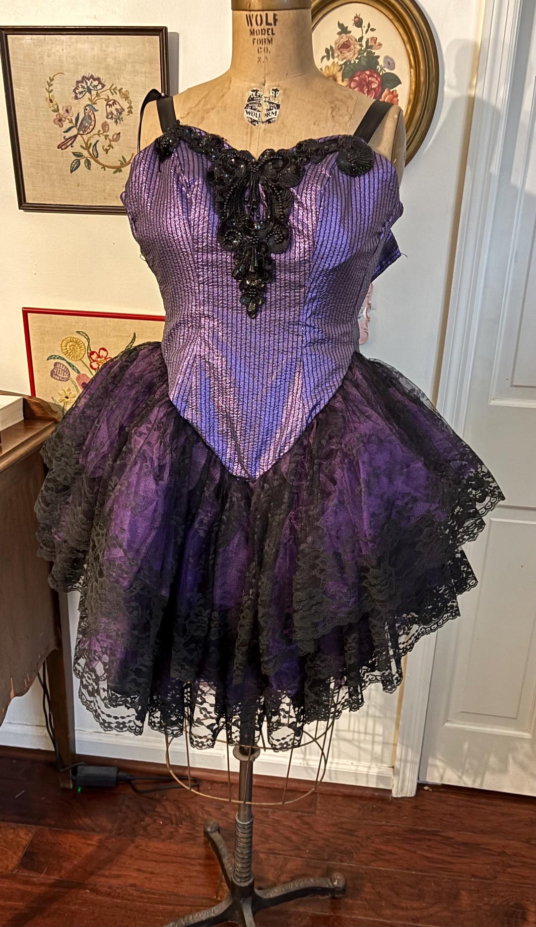 Whimsy Goth Retro 80s Tutu Dress Strapless in Purple and Black by ...