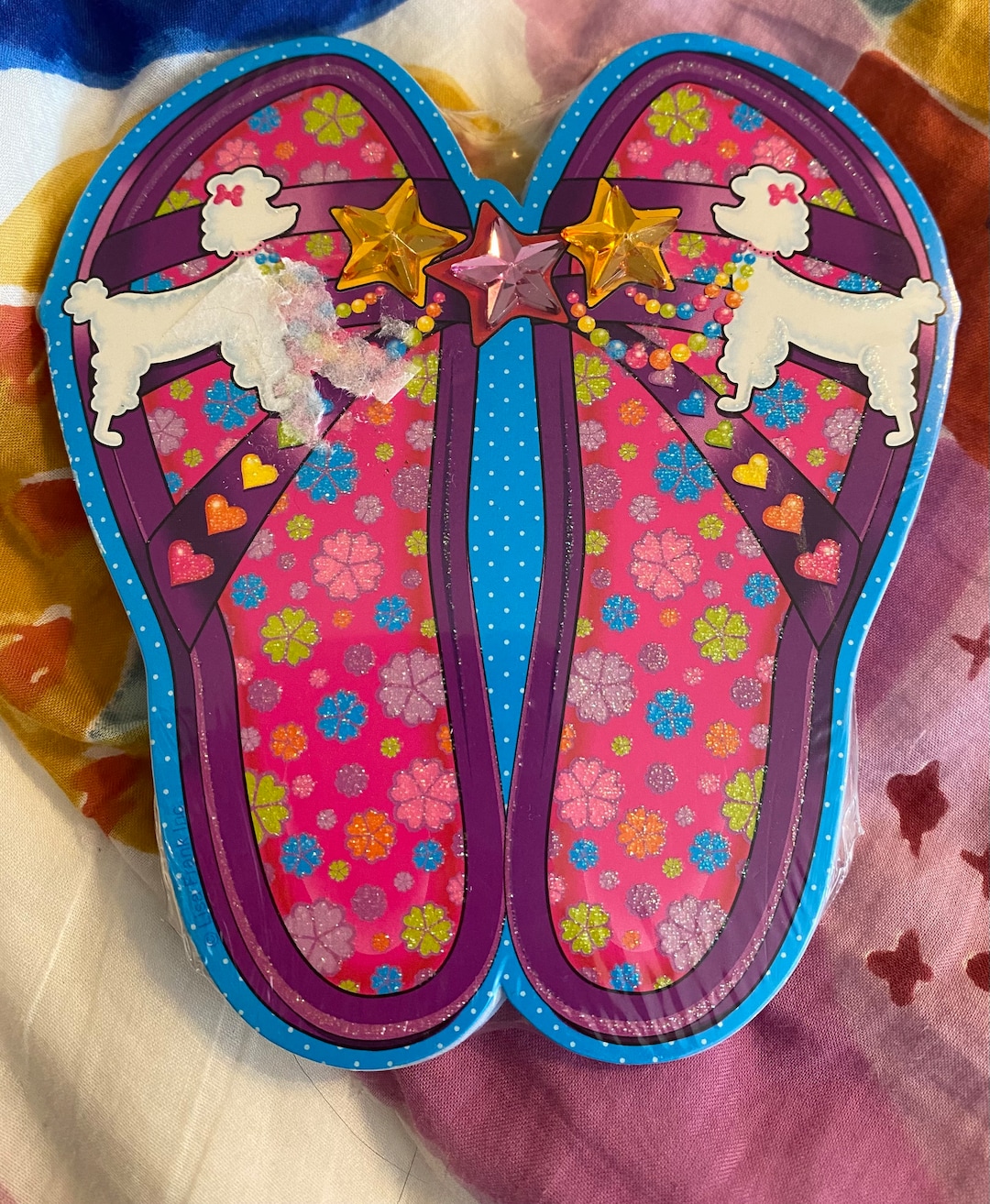 Vintage Lisa Frank Poodle Sandals Glitter Diecut Notepad - Etsy