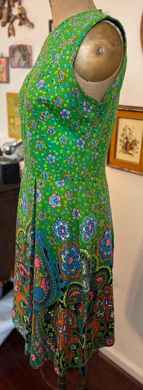 Vintage Liberty Circle psychedelic flower power green… - Gem