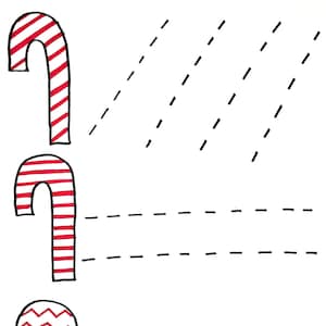 Candy Cane Prewriting Worksheet, Tracing, Christmas, Toddler, Writing ...