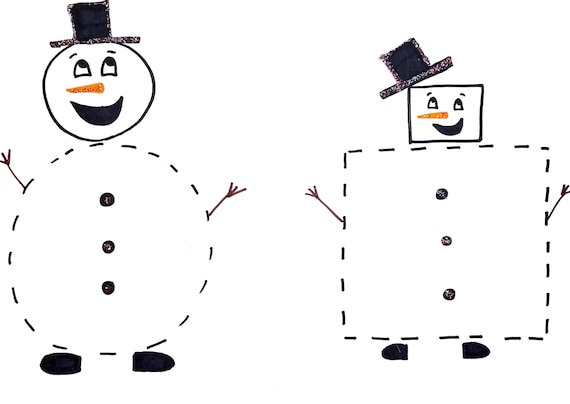 Snowman Pre-writing Worksheet Tracing Shapes Toddler | Etsy