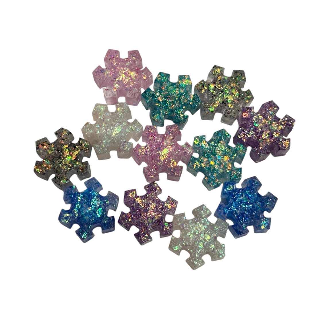 Snowflake Loose Parts Resin, Counters, Math Manipulatives, Glittery ...