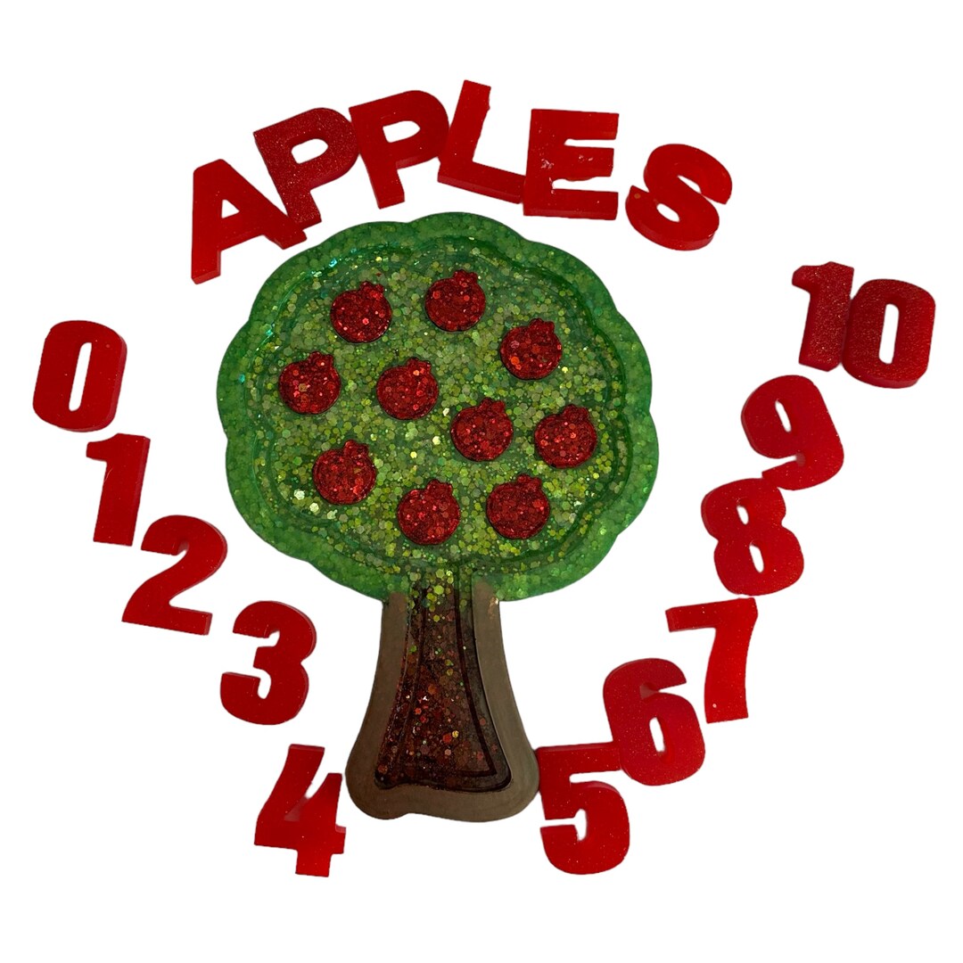 Apple Tree Tray, Counters, Numbers, Letters, Montessori, Homeschool ...