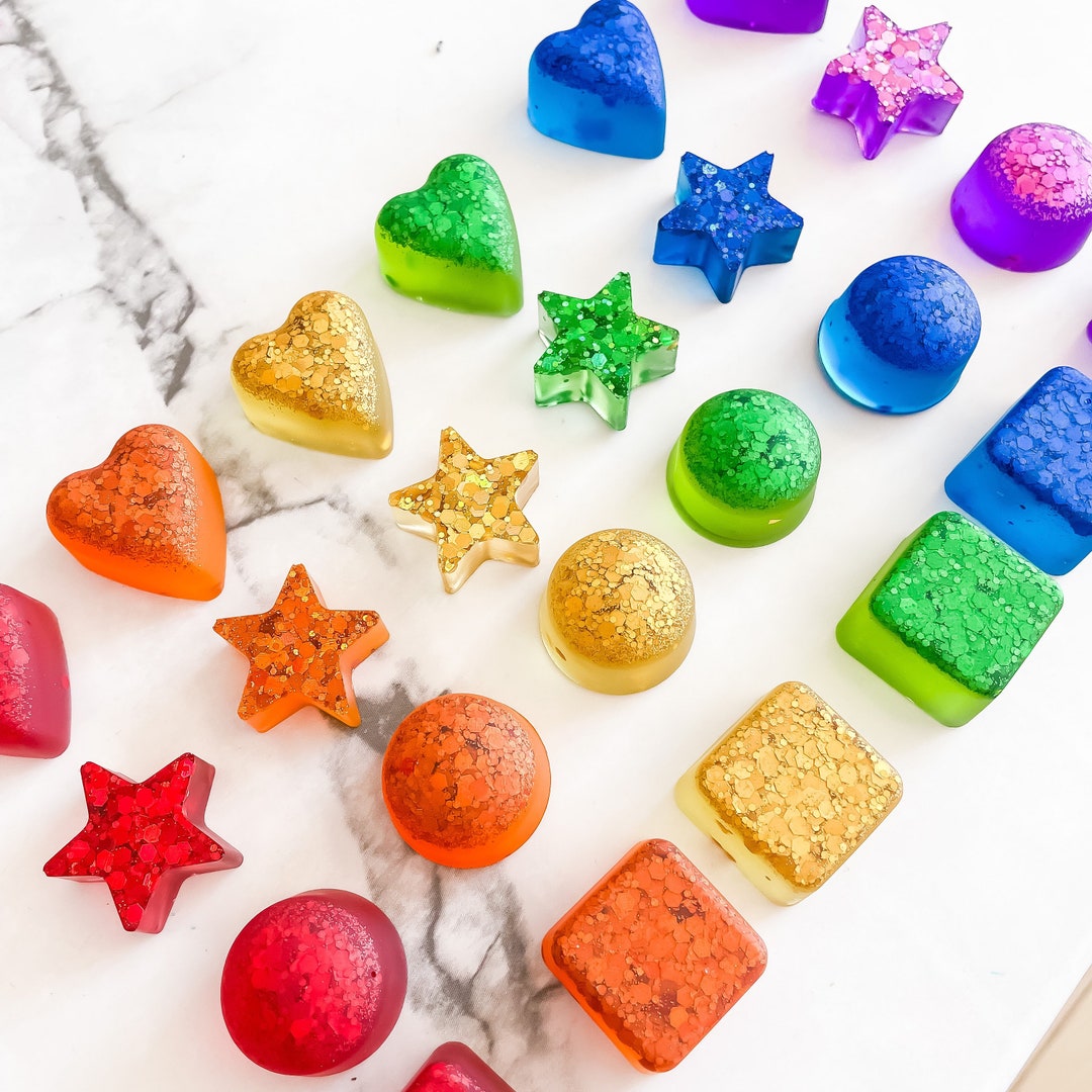 RESIN SHAPES, Rainbow, Loose-parts, Homeschool, Shapes, Toddler ...