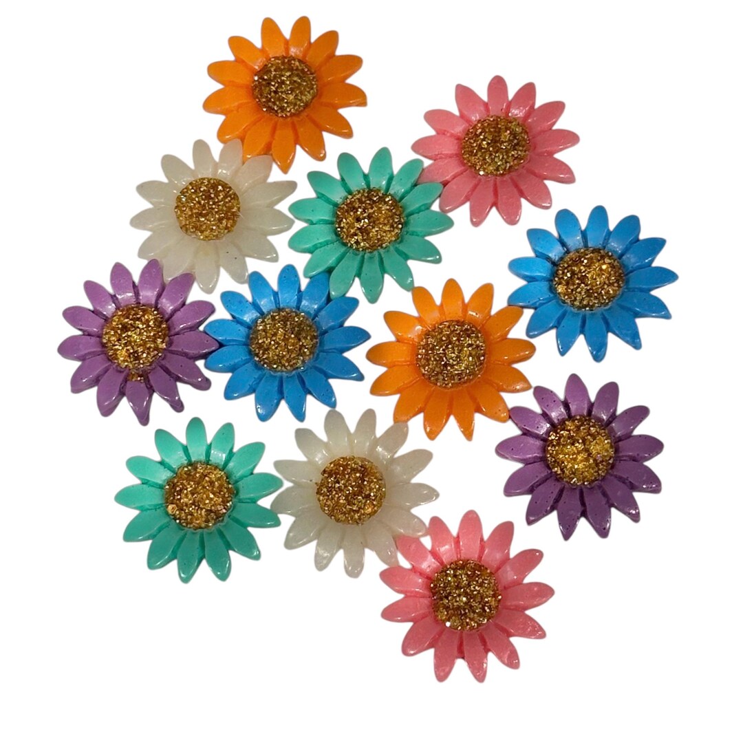 Small Rainbow Resin Flowers, Counters, Spring, Math, Sensory Bin - Etsy