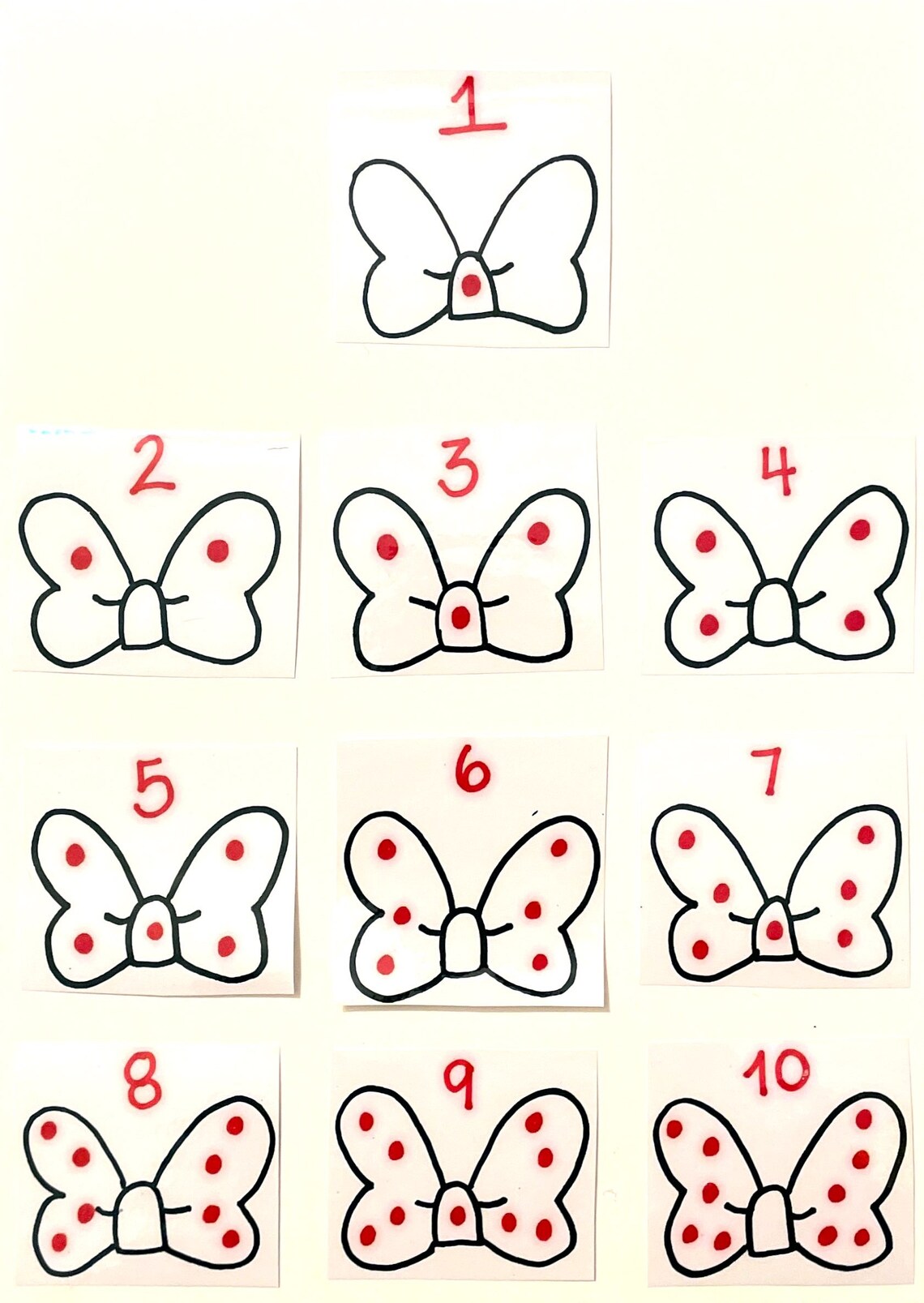 Minnie Bow Counting Counting Worksheet Numbers Toddler | Etsy