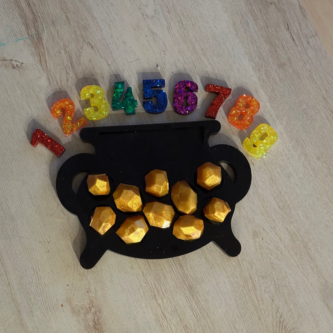 Pot of Gold Resin Ten Frame, Rainbow Numbers, St Patrick's Day ...