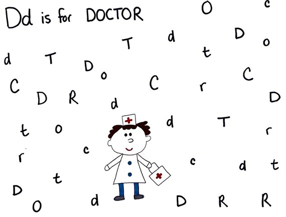 D is for Doctor Letter Finder Worksheet Toddler Preschool | Etsy
