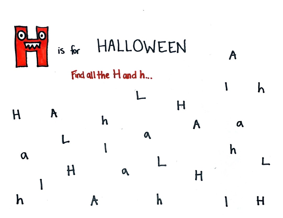 Halloween Letter Recognition Worksheet, Alphabet, Preschool, Toddler - Etsy