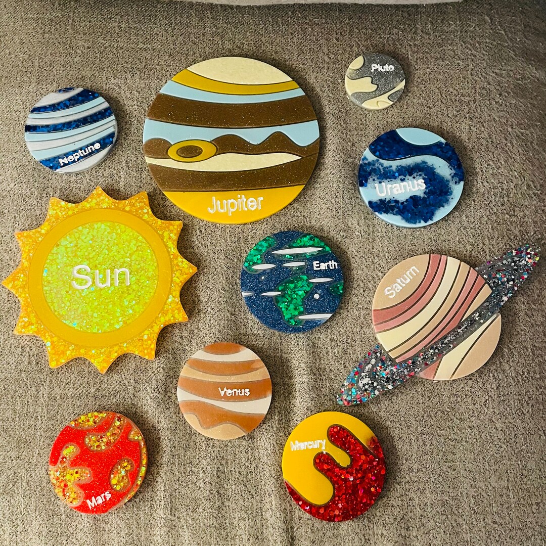 Giant Resin Planets, Sun, Space, Astronomy, Glitter, Homeschool, Kids ...