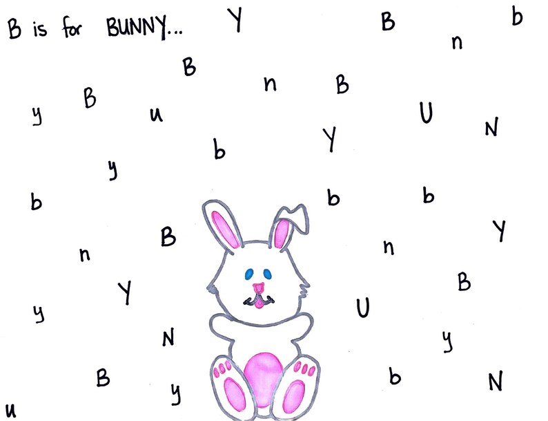B is for Bunny Letter Worksheet Preschool Toddler - Etsy
