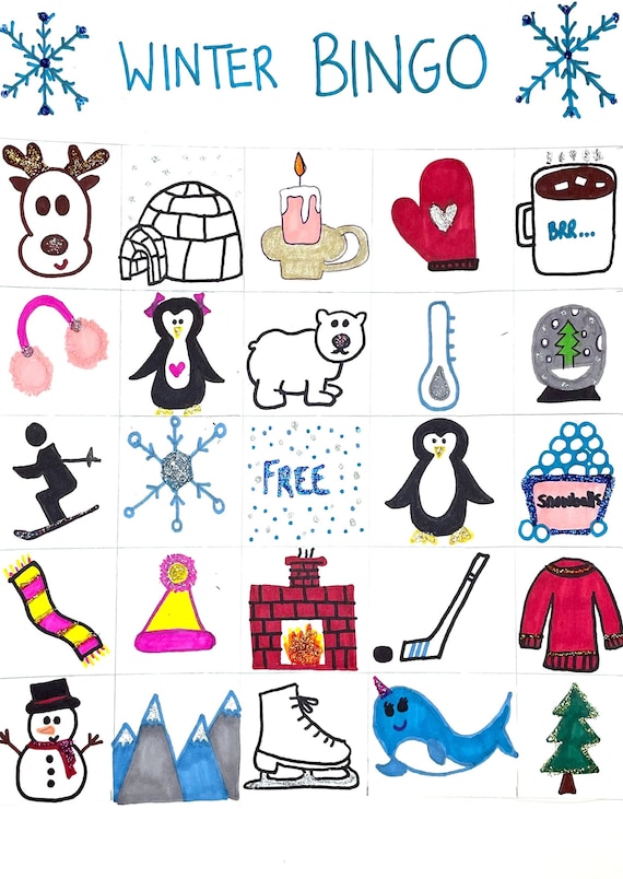 Winter Bingo Shape Matching Pattern Matching Preschool | Etsy