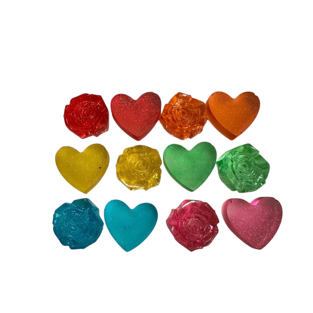 Rainbow Flower Heart Resin Counters, Math Manipulatives, Addition ...