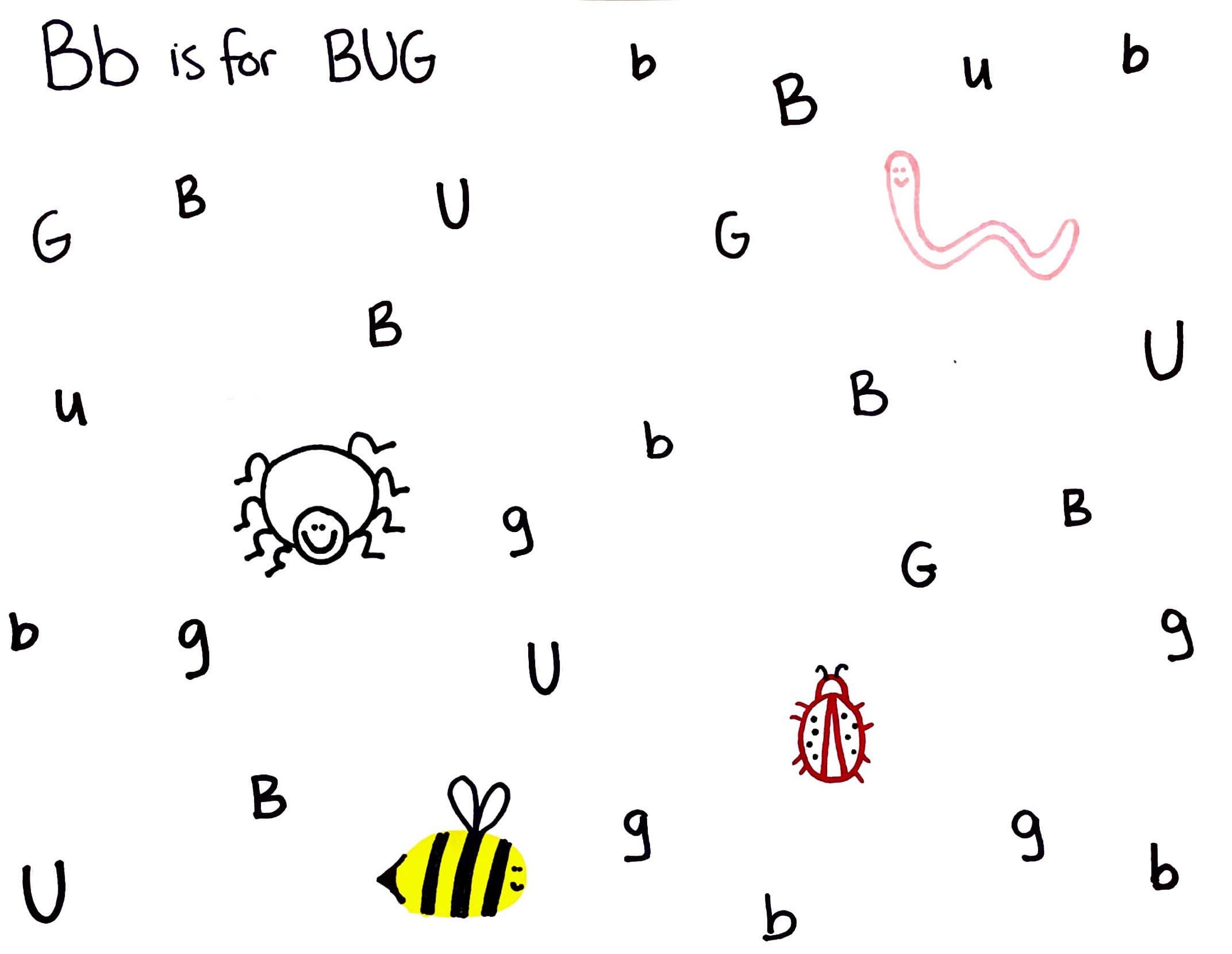 B is for Bug, Letter Worksheet, Preschool, Dot Art, Kids, Toddlers ...