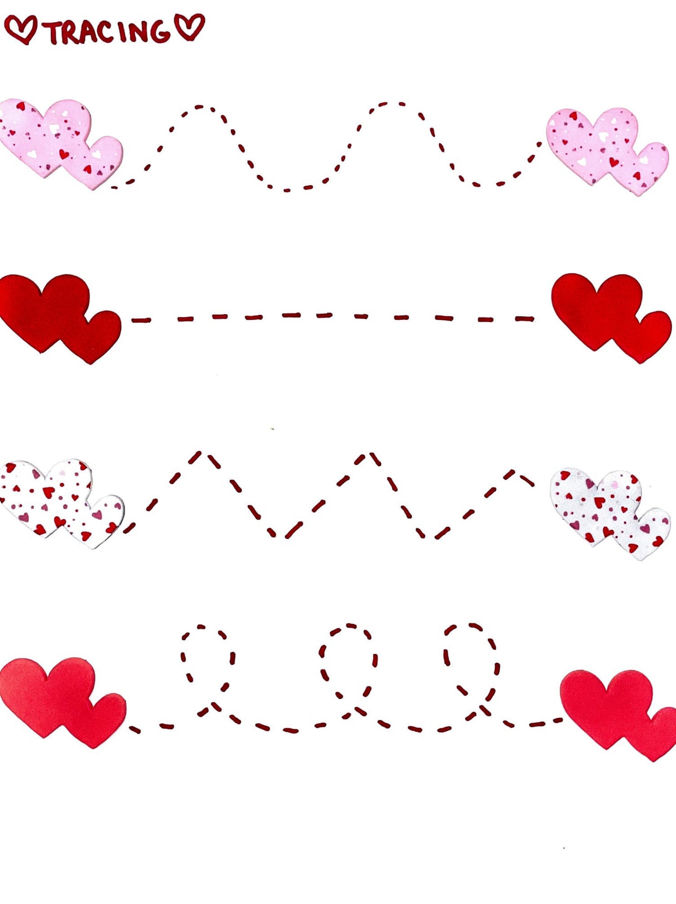 Valentine's Day Pre Writing, Tracing, Preschool, Toddler - Etsy