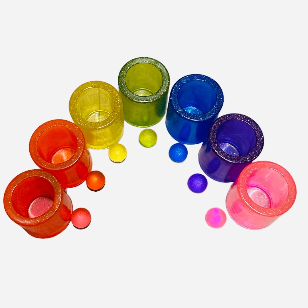 Color Sorting Resin Cups, Rainbow, Glssses, Color Matching, Preschool ...