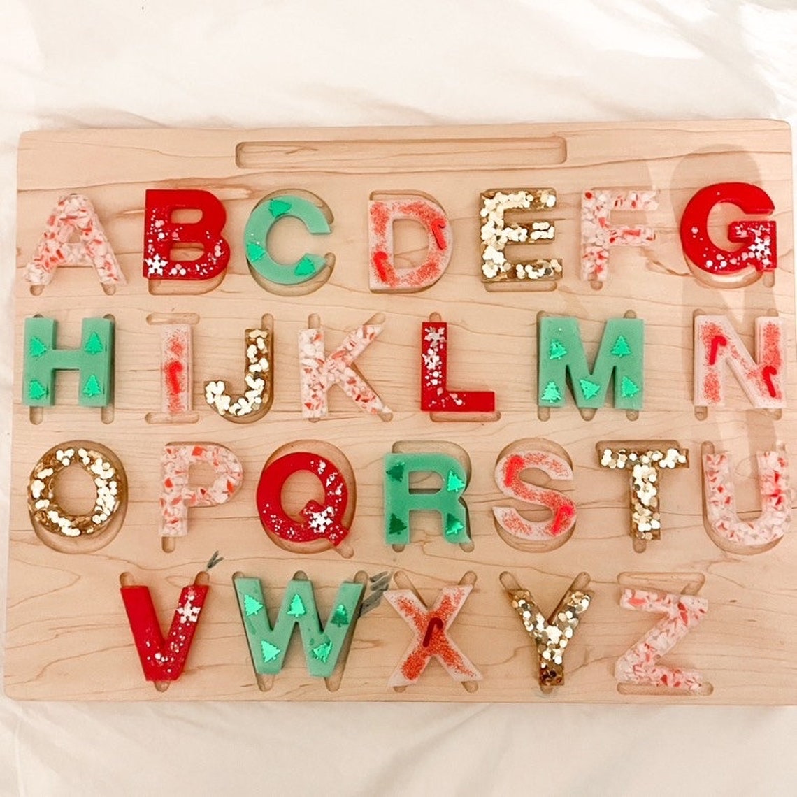 Holiday Resin Letters, Numbers, Alphabet, Christmas, Winter, Homeschool ...