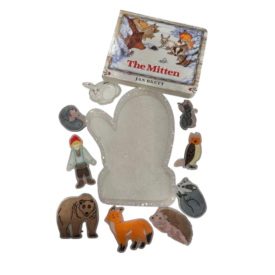 The Mitten Resin Book Set, Reading, Writing, Alphabet, Characters ...