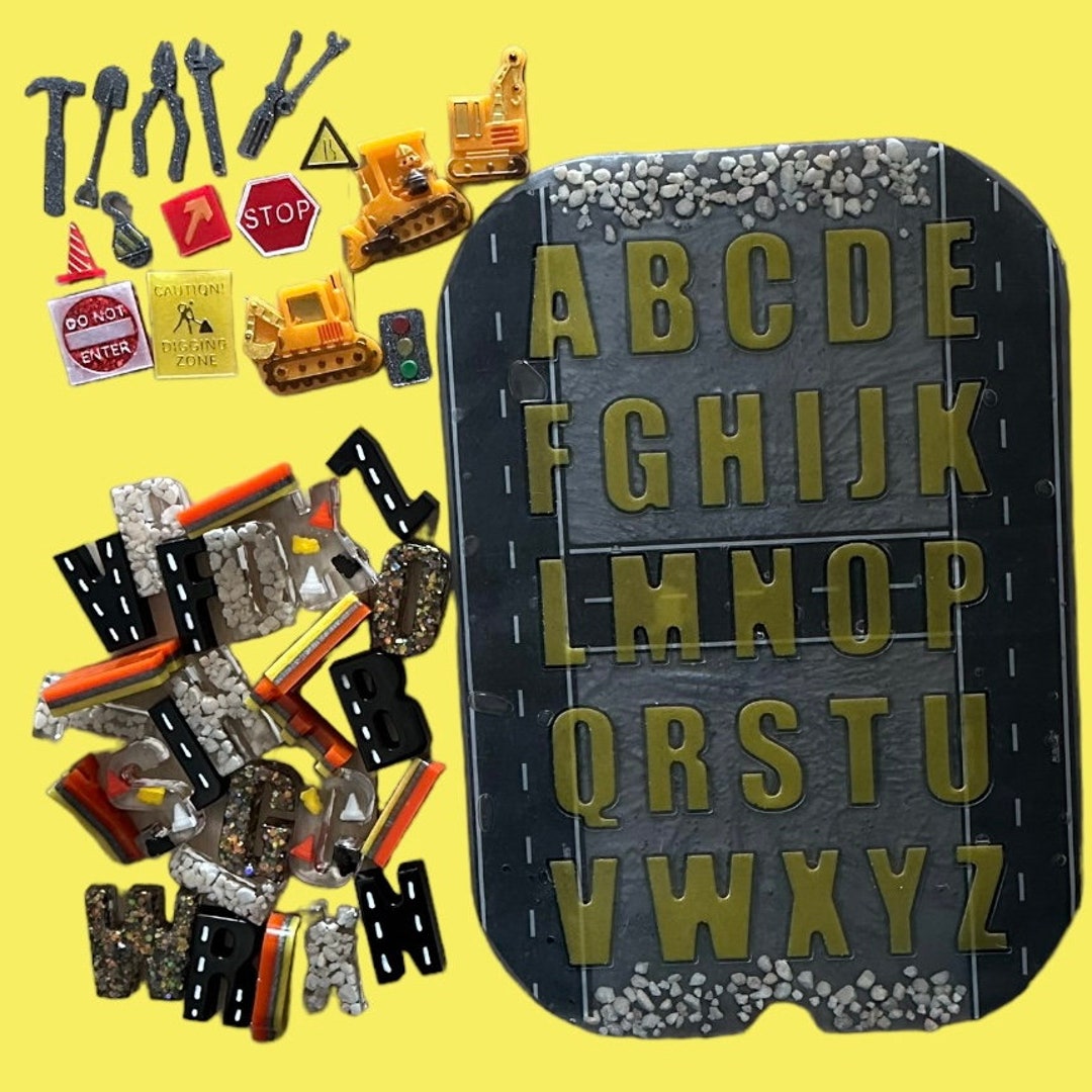 Construction Resin Set, Loose Parts, Letters, Alphabet, Filsat Insert ...