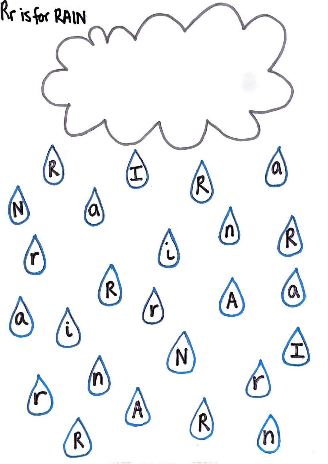 R is for Rain Letter R Alphabet Worksheet Preschool - Etsy