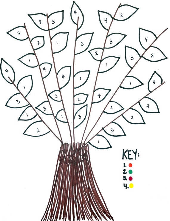 Fall Color by Number Fall Worksheet Preschool Toddler | Etsy