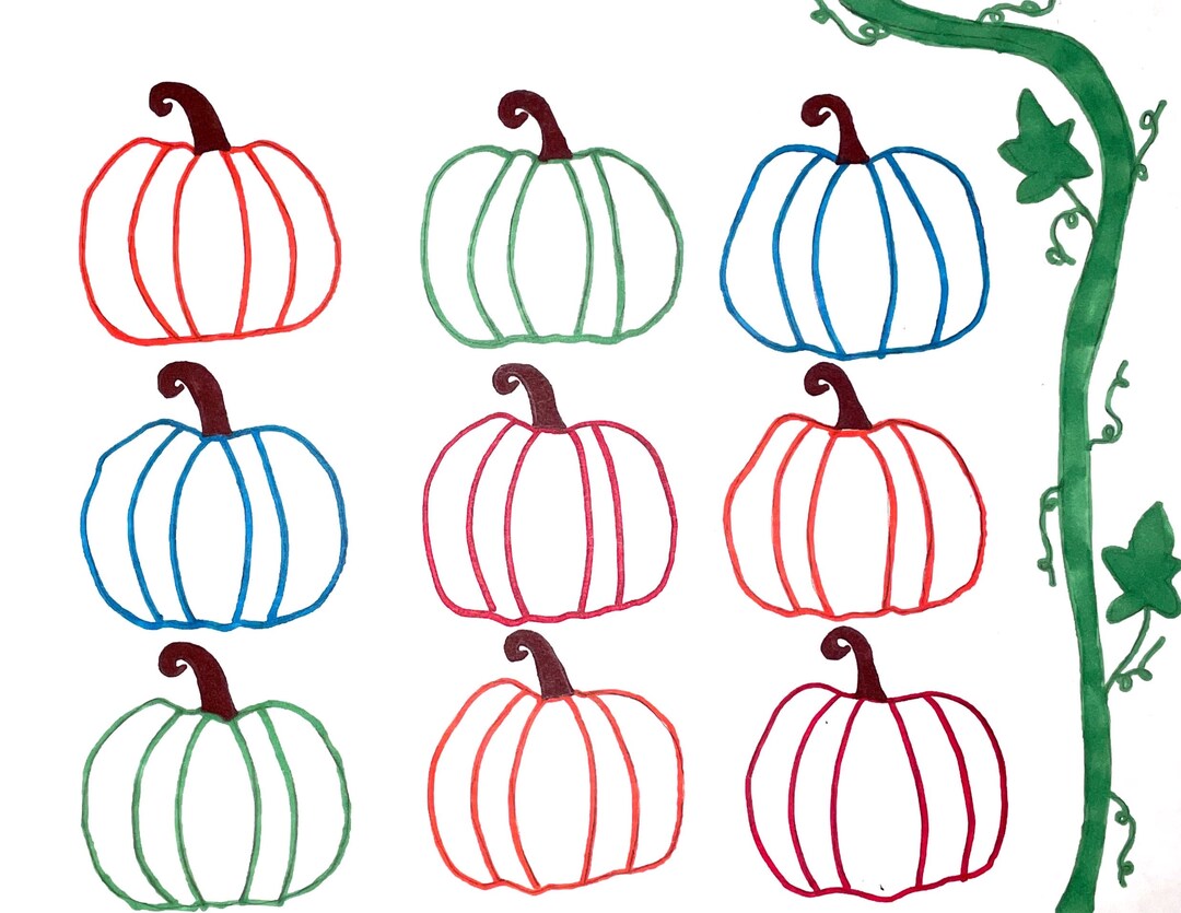 Pumpkin Dot Art Worksheet, Fall, Preschool, Toddler - Etsy