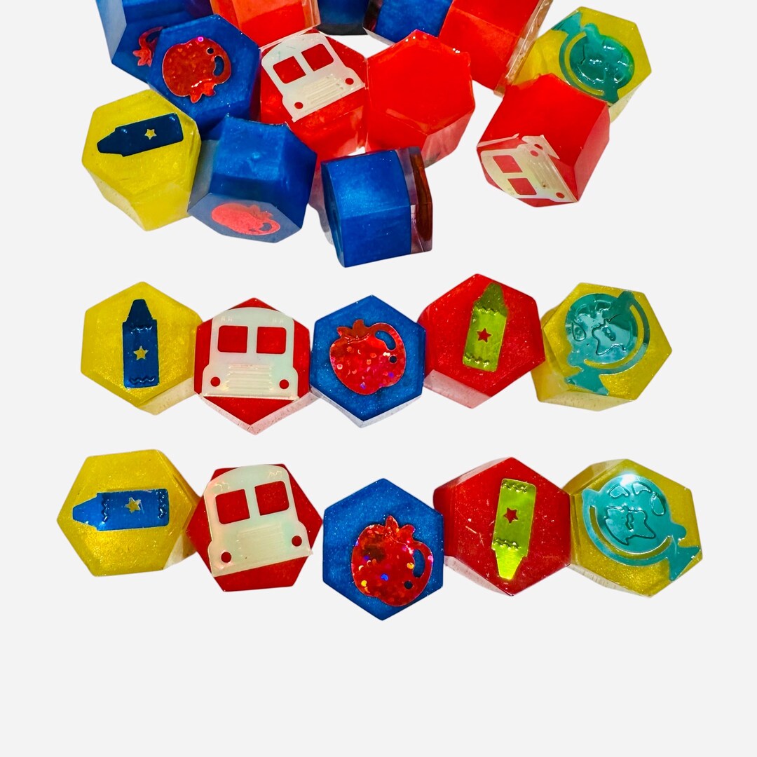 Back to School Stacking Hexagons, Fall, Bus, Pencil, Globe, Counters ...