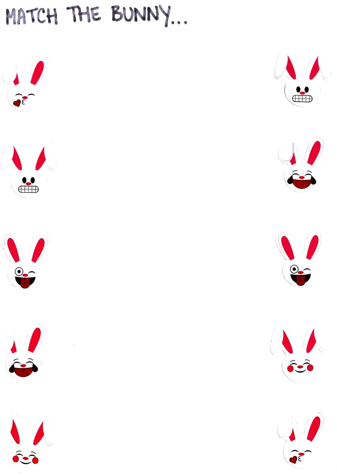 Match the Bunny, Matching Game, Homeschool, Preschool, Toddlers - Etsy