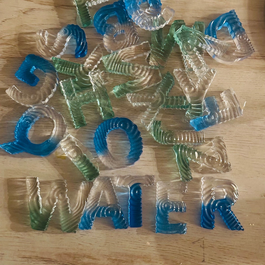 Ripple Wave Large Resin Letters, Texture, Sensory, Alphabet, Spelling ...