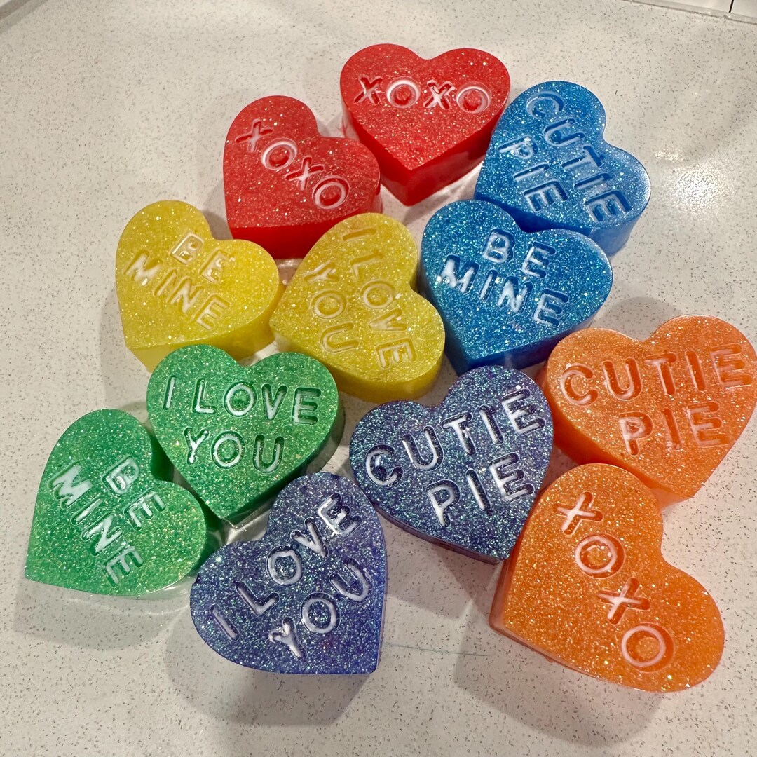 Rainbow Candy Conversation Hearts Resin, Valentine's Day, Counters ...