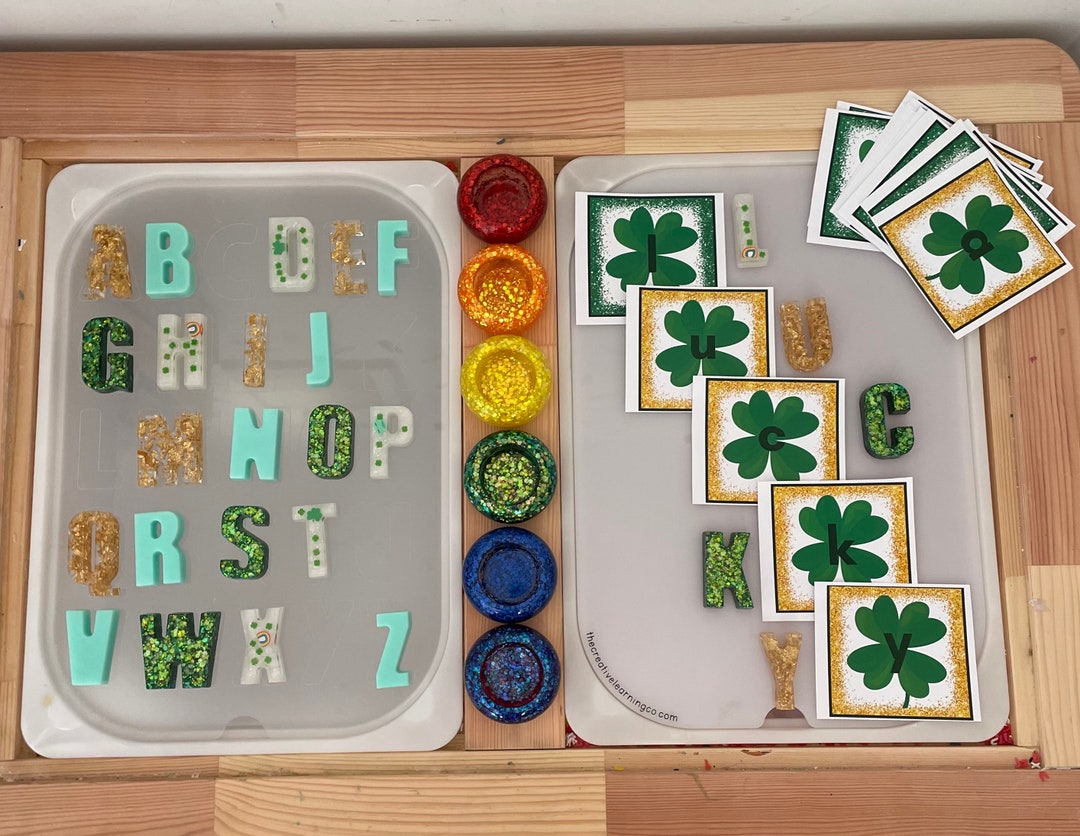 St. Patrick’s Day Resin Letters and Flash Cards, Upper and Lower Case ...