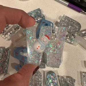 Winter Chunky Resin Letters, Penguins, Snowflake, Alphabet, Spelling ...