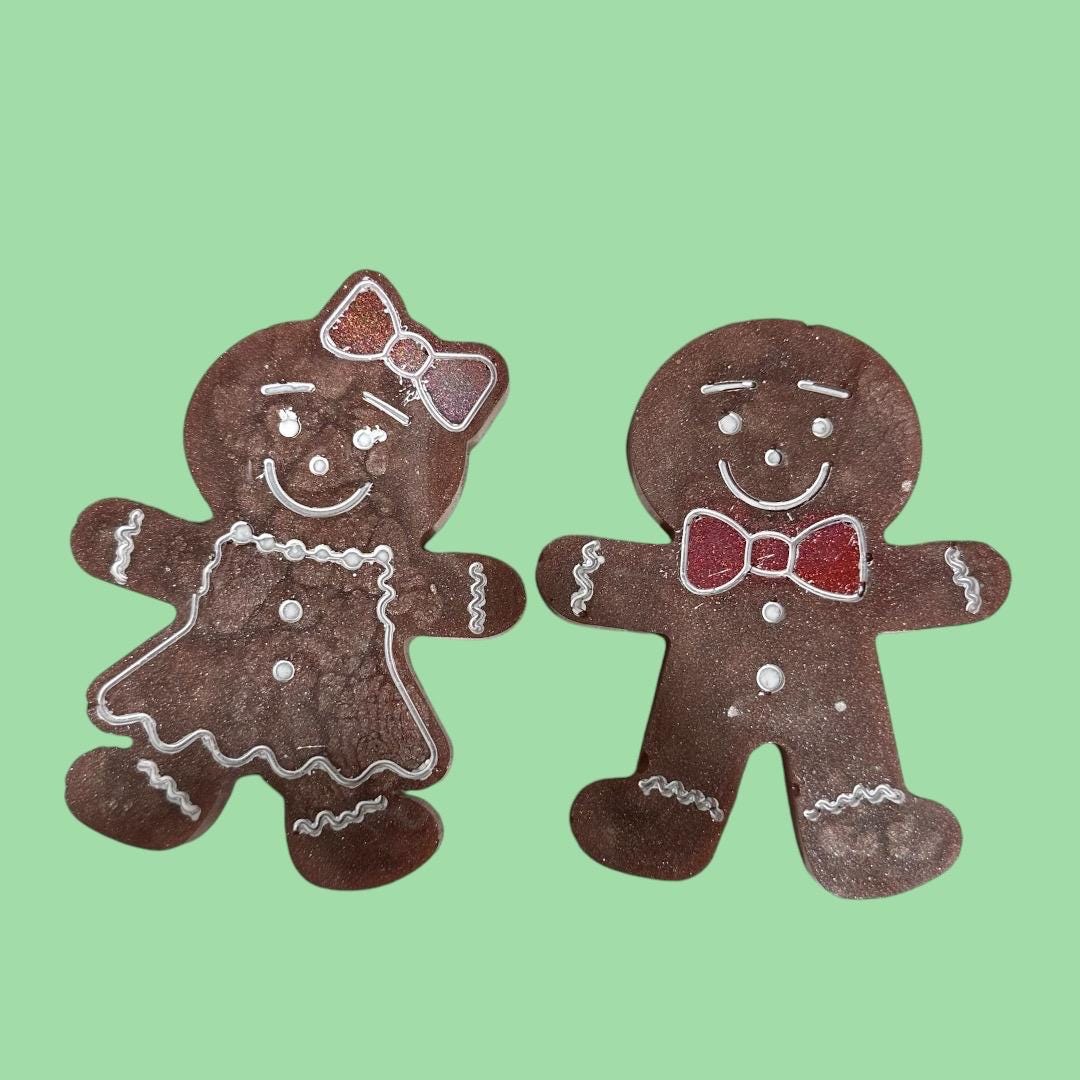 Mr and Mrs Gingy Resin, Gingerbread Man Woman People, Sensory Bin ...