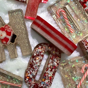 Christmas Chunky Resin Letters, Candy Cane, Alphabet, Spelling, School ...