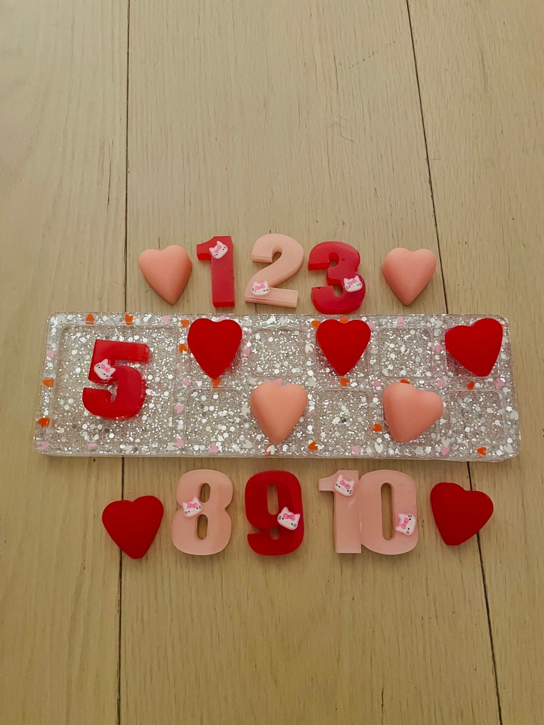 Hello Kitty Ten 10 Frame, Hearts, Numbers, Counting, Math Manipulative ...