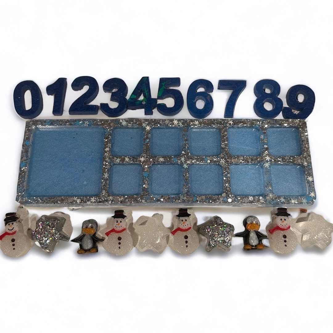 Winter Ten 10 Frame Resin, Penguins, Snowmen, Snowflakes, Numbers ...