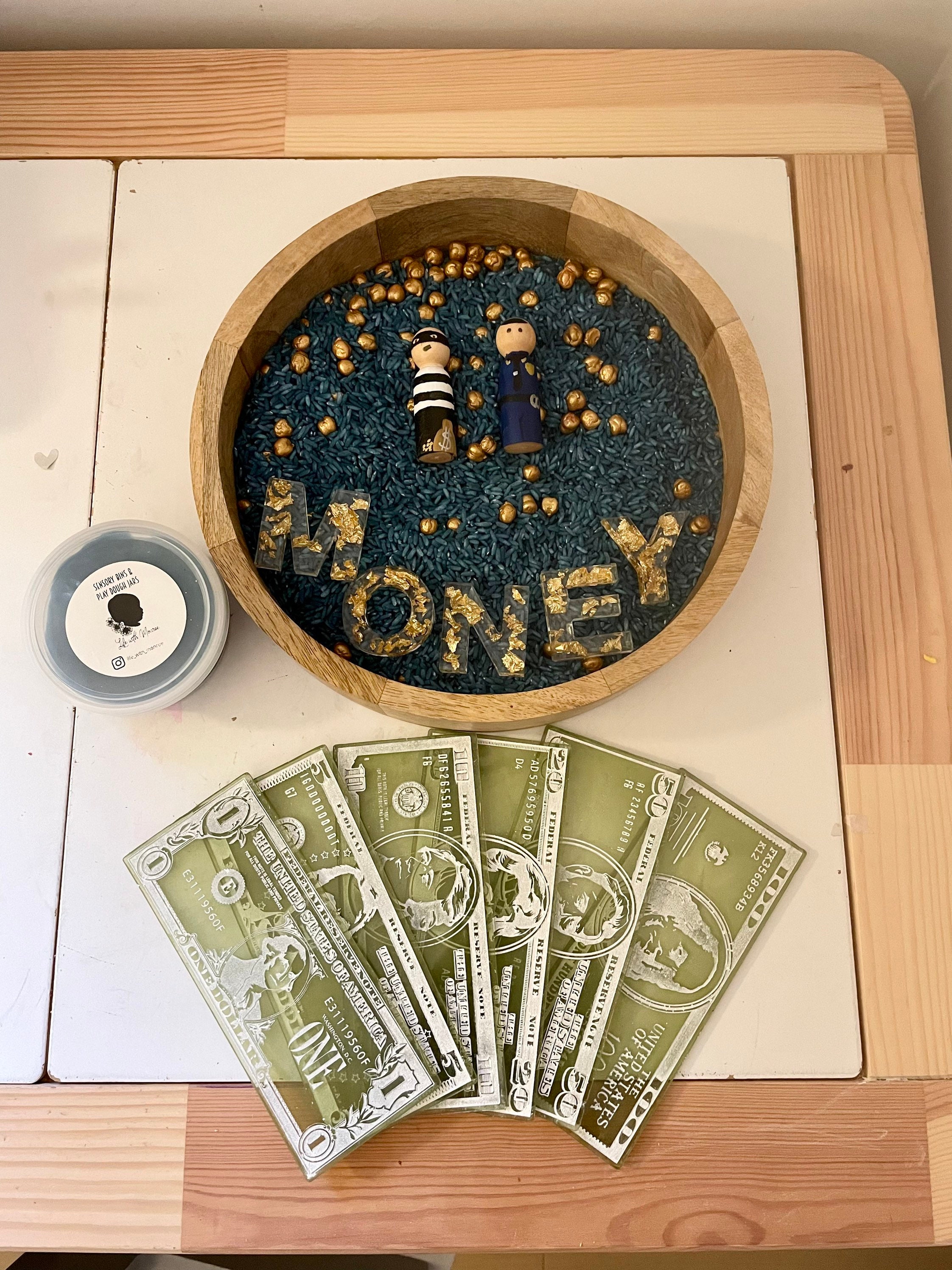 RESIN PLAY MONEY, Counting, Bank, Preschool, Montessori, Elementary ...