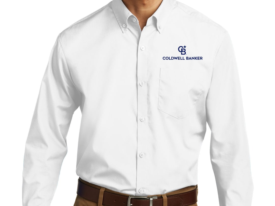 Cb-coldwell Banker Men's Dress Shirt CB Apparel, Embroidered Logo, Long ...