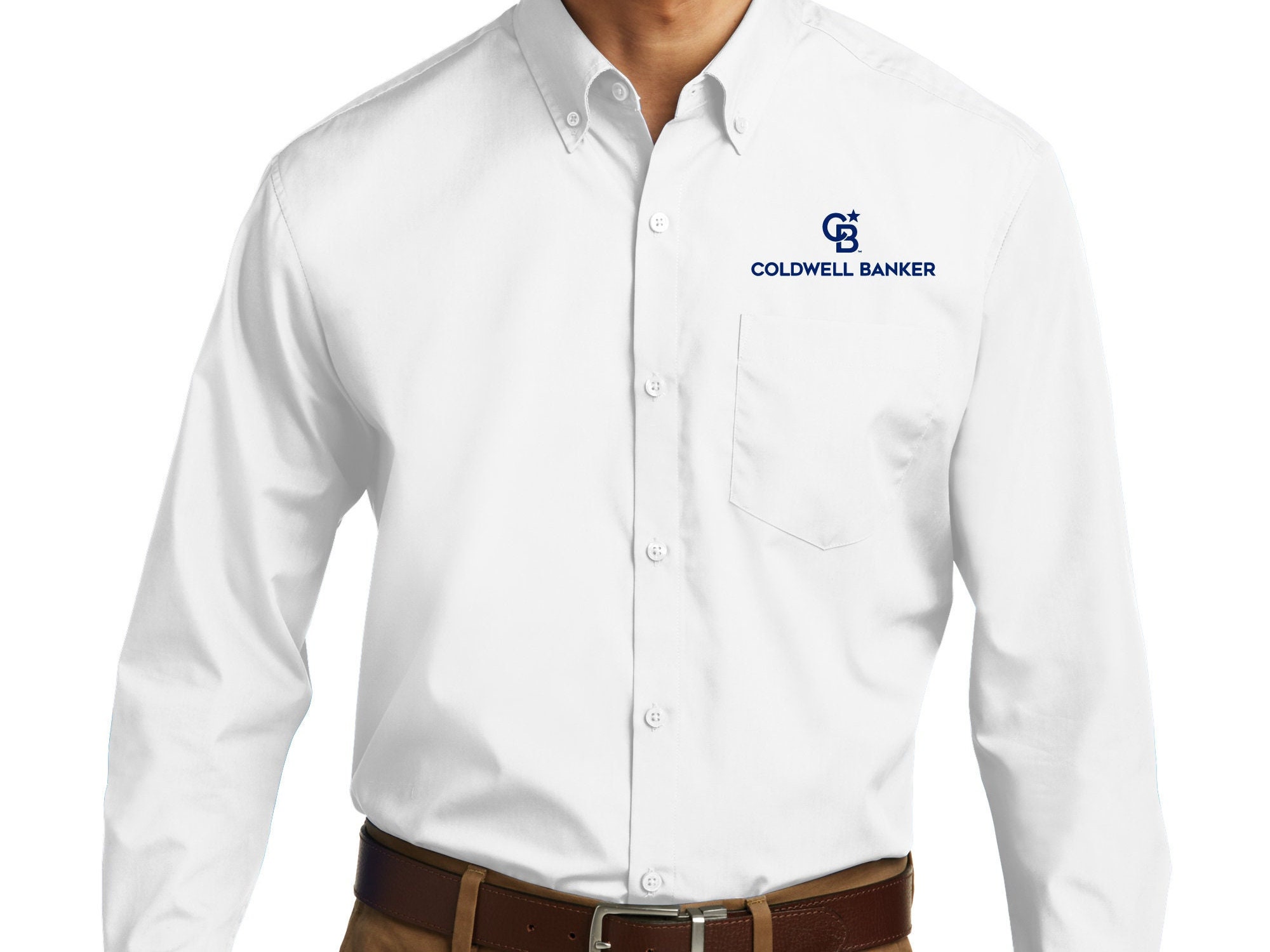 Cb-coldwell Banker Men's Dress Shirt CB Apparel, Embroidered Logo, Long ...
