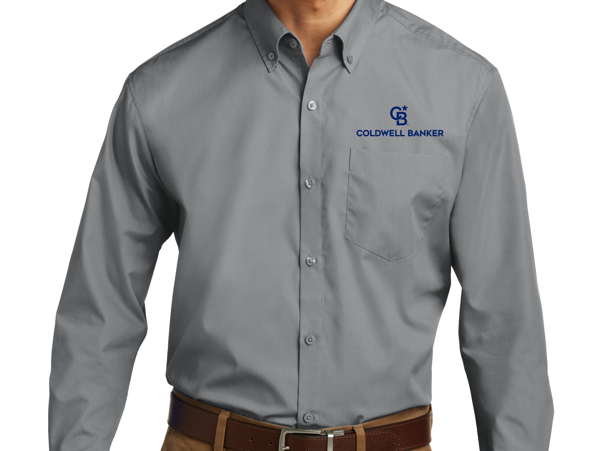 Cb-coldwell Banker Men's Dress Shirt CB Apparel, Embroidered Logo, Long ...