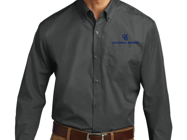 Cb-coldwell Banker Men's Dress Shirt CB Apparel, Embroidered Logo, Long ...